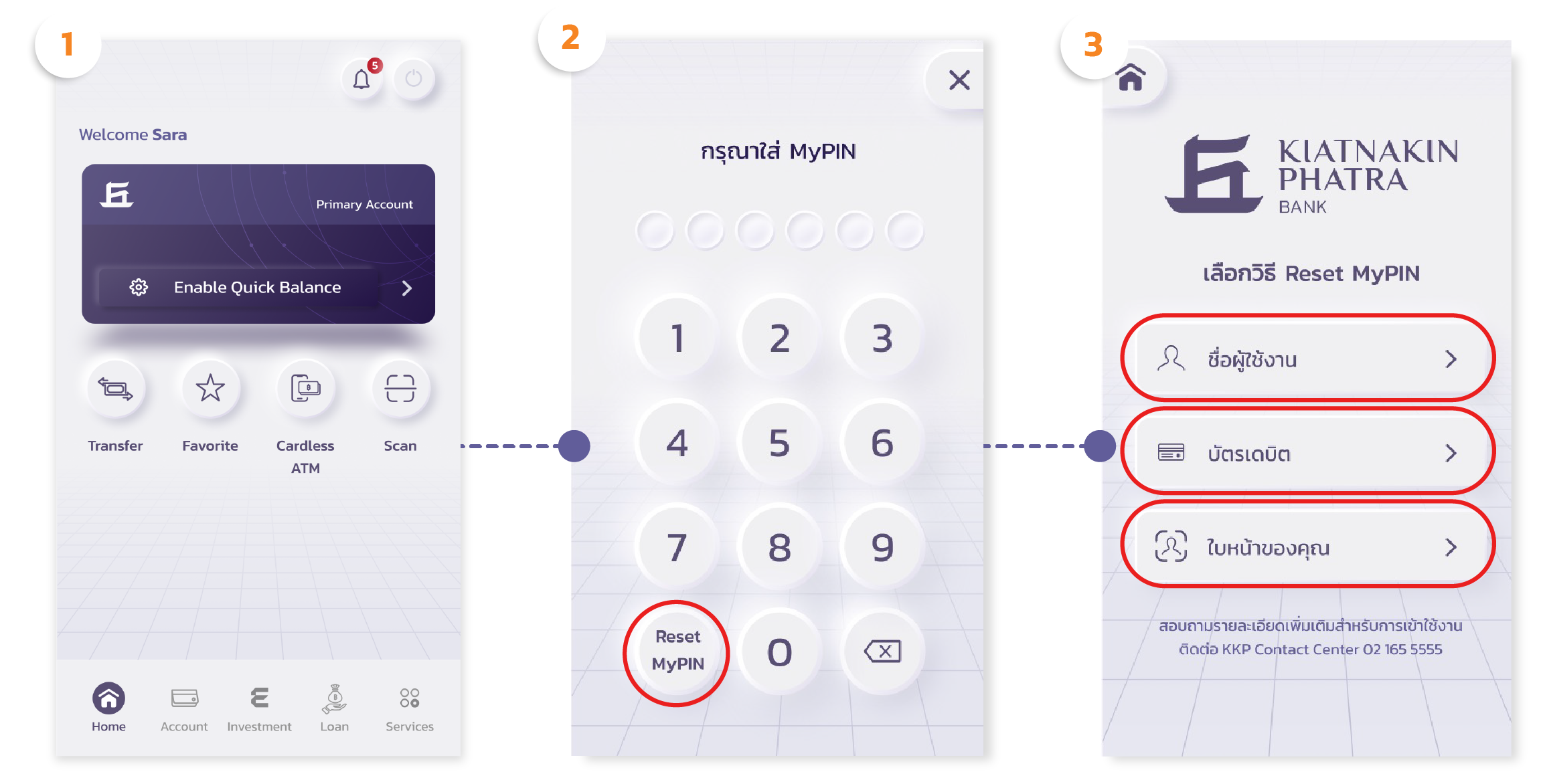 ต้องการ Reset MyPIN | EDGE by KKP